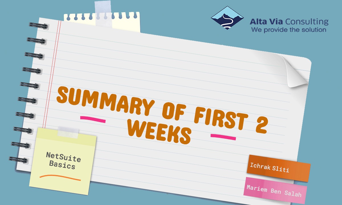 Introduction into NetSuite: The first 2 weeks - Alta Via Consulting